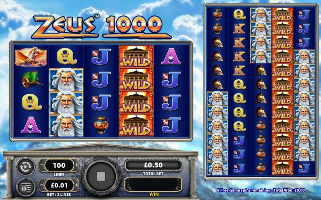 Zeus 1000 offers lightning strikes to deliver great prizes.