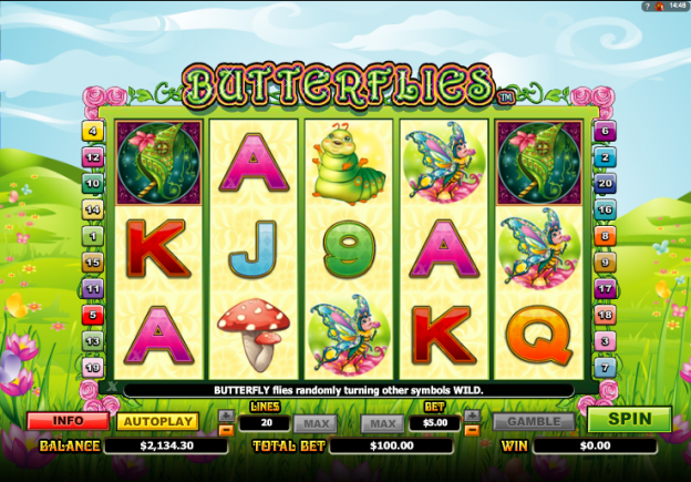 Butterflies slot – A simple nature themed online slot.